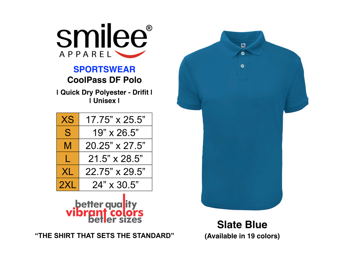 COOLPASS DF POLO (SLATE BLUE) – Smilee Apparel