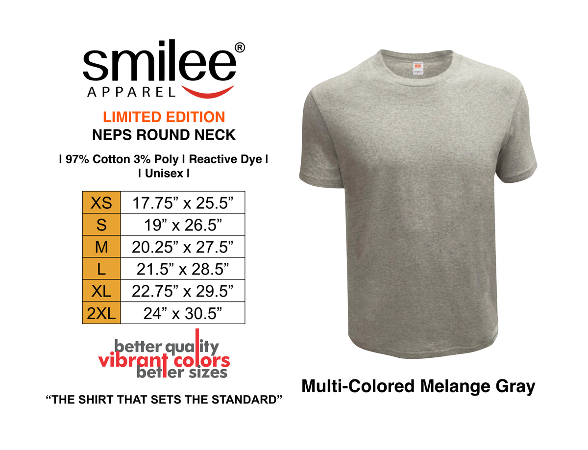 MULTI-COLORED NEPS ROUND NECK (MELANGE GRAY) – Smilee Apparel