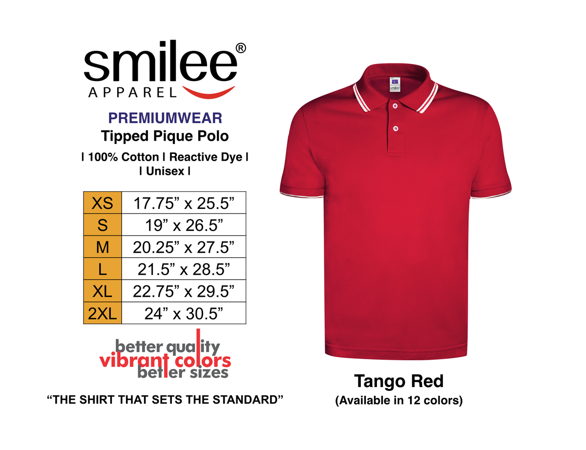 PREMIUM TIPPED PIQUE POLO (TANGO RED) – Smilee Apparel